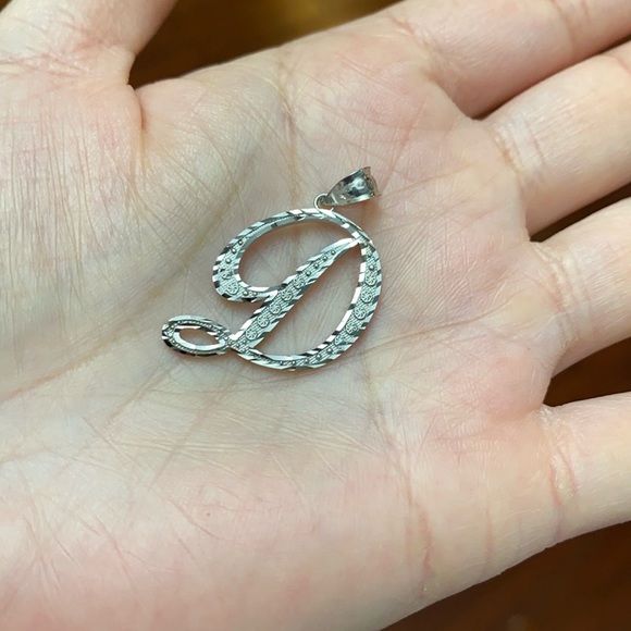Element Shine | Jewelry | 925 Sterling Silver Cursive Initial Letter D ...